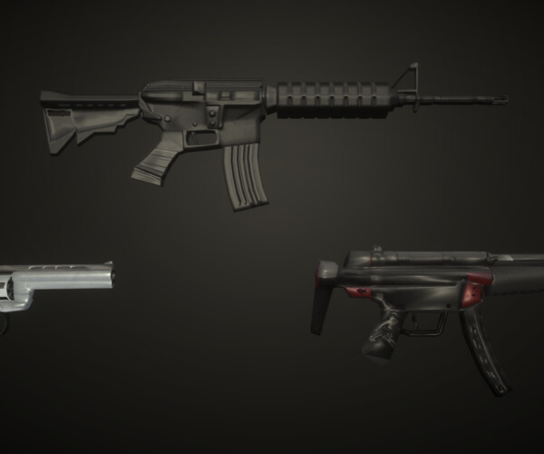 ArtStation - Low poly guns | Game Assets