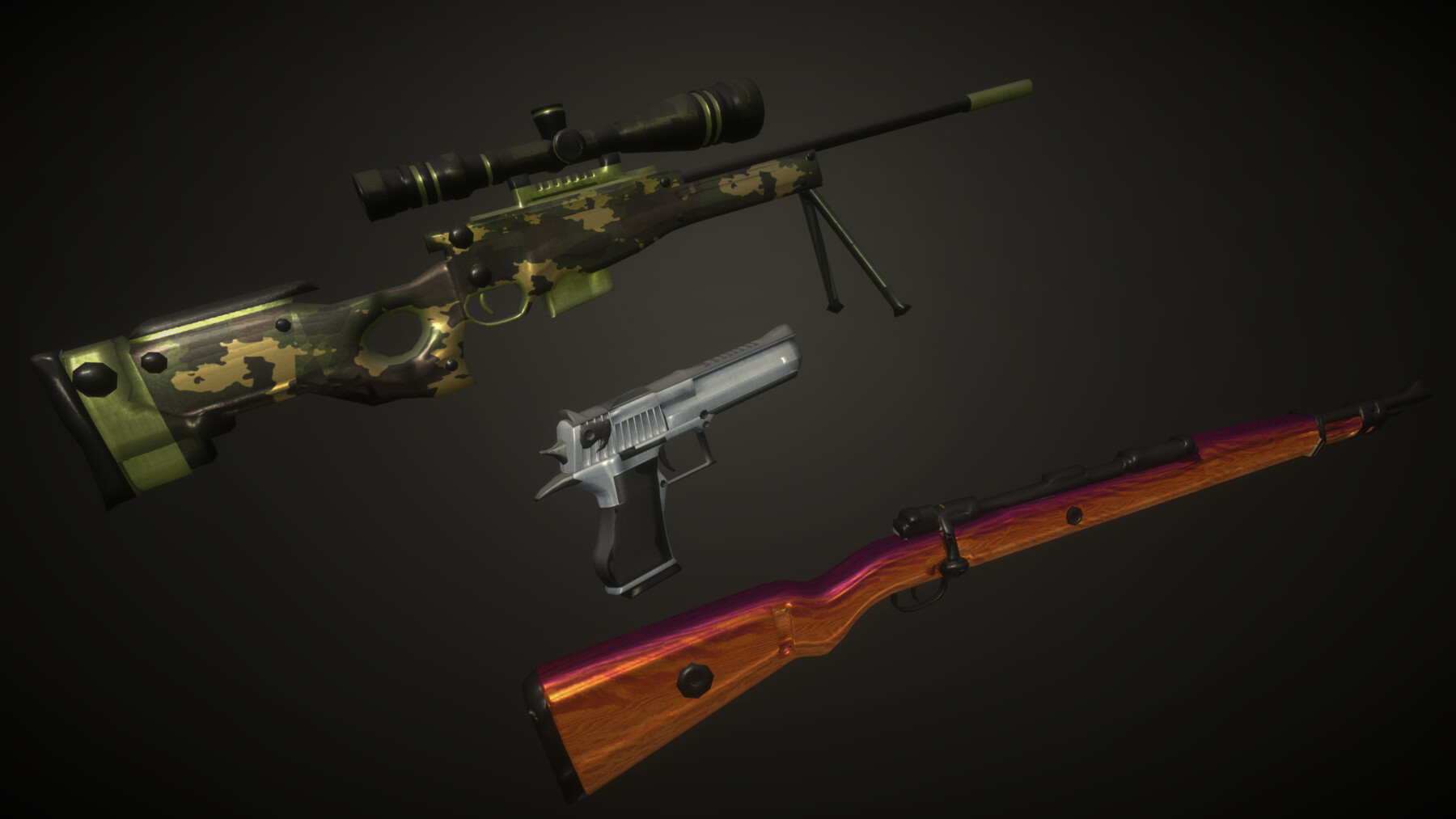 ArtStation - Low poly guns | Game Assets