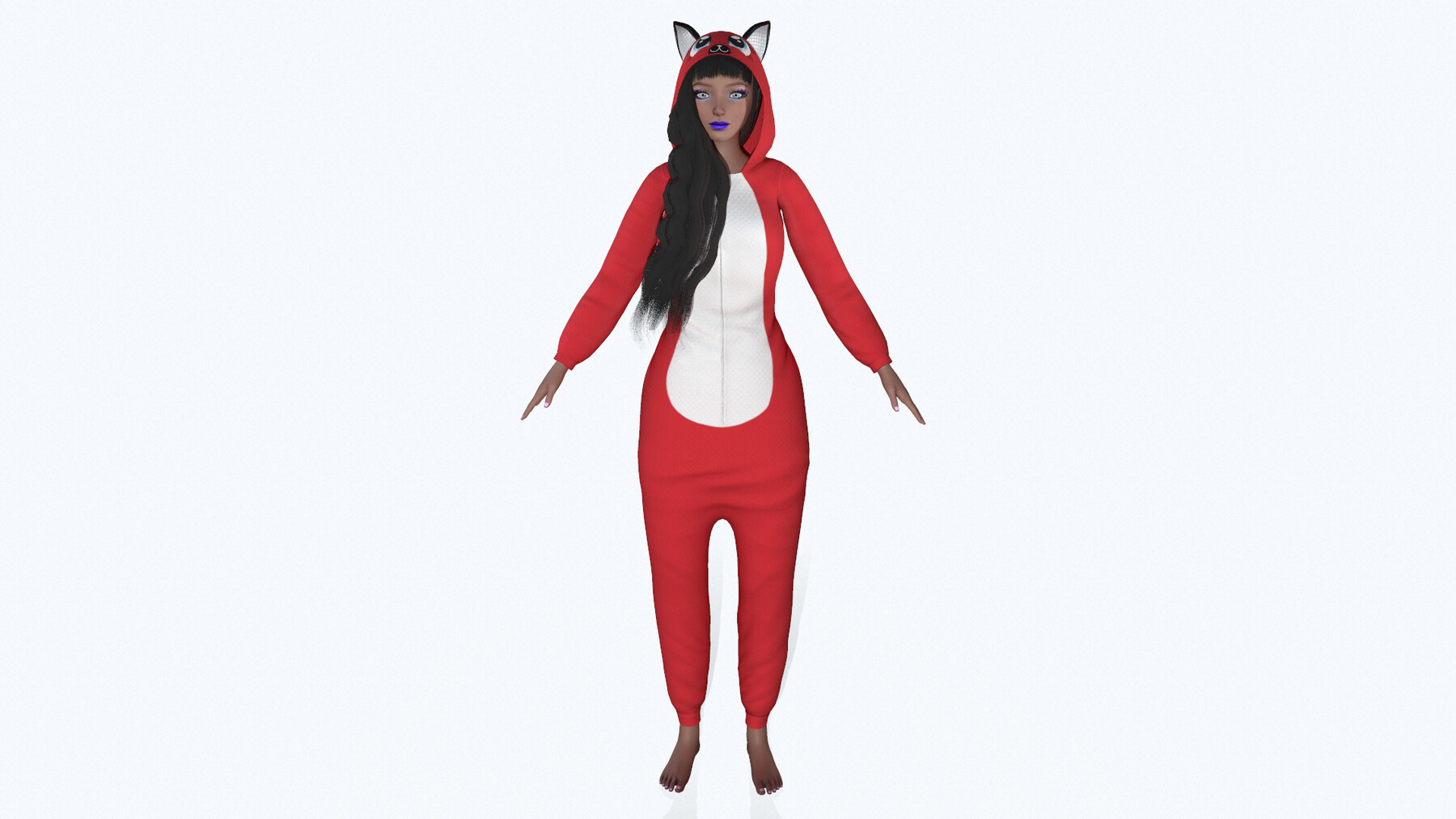 Artstation Girl Kigurumi Cat 3 Game Assets