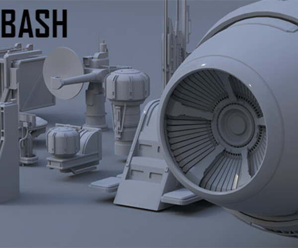 ArtStation - Scifi Kitbash Set 01 | Game Assets