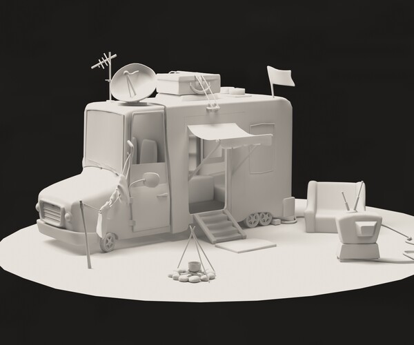 ArtStation - camping car | Game Assets