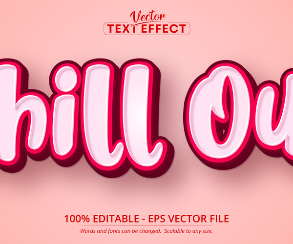 ArtStation - Chill out text, cartoon style editable text effect | Artworks