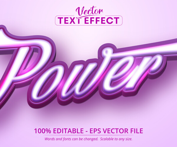 ArtStation - Power text, cartoon style editable text effect | Artworks
