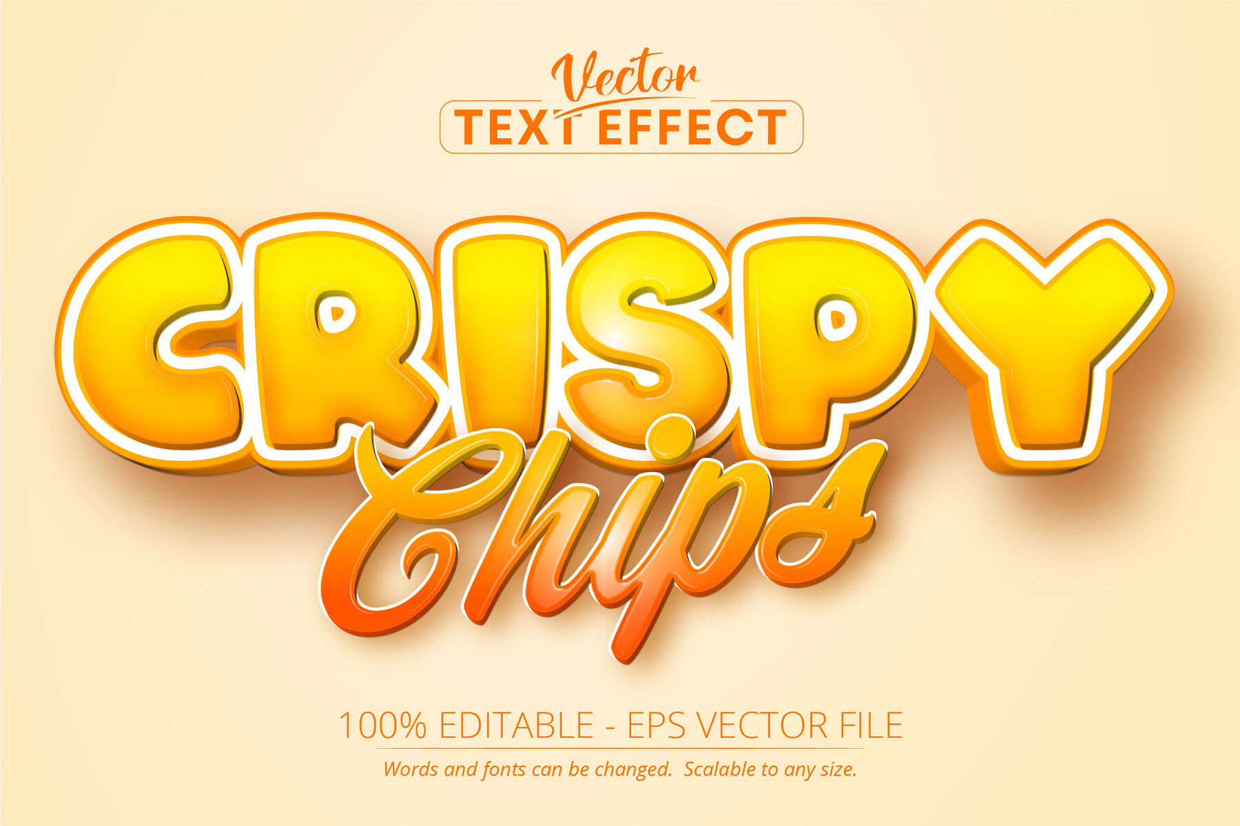 ArtStation - Crispy Chips text, cartoon style editable text effect ...