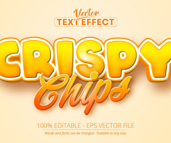 ArtStation - Crispy Chips text, cartoon style editable text effect ...