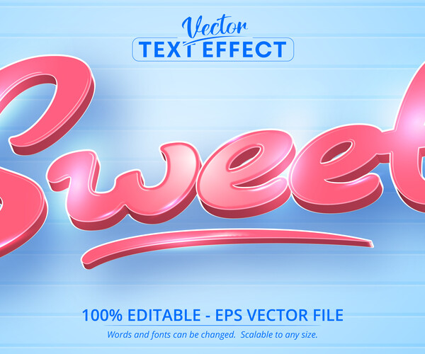 ArtStation - Sweet text, cartoon style editable text effect | Artworks