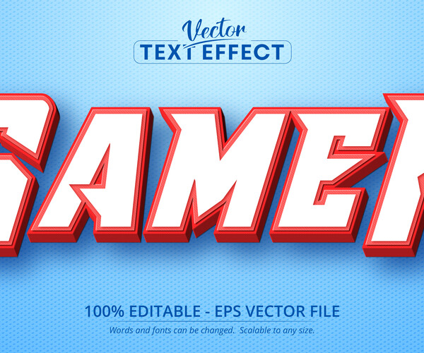 ArtStation - Gamer text, cartoon style editable text effect | Artworks