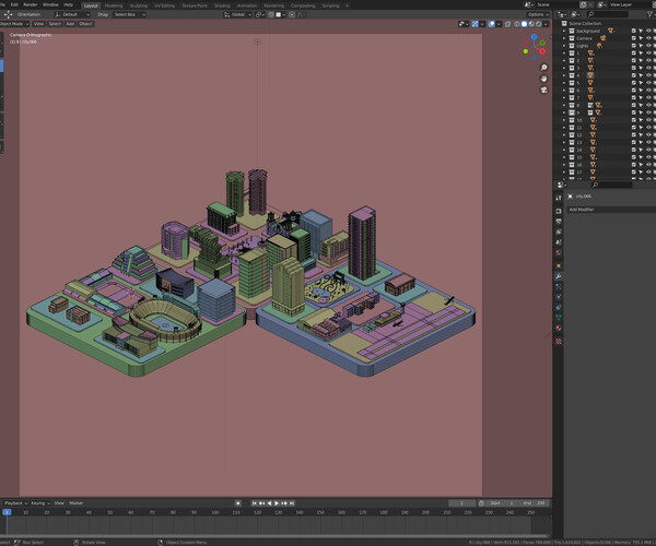 ArtStation - Low-poly isometric city | Game Assets
