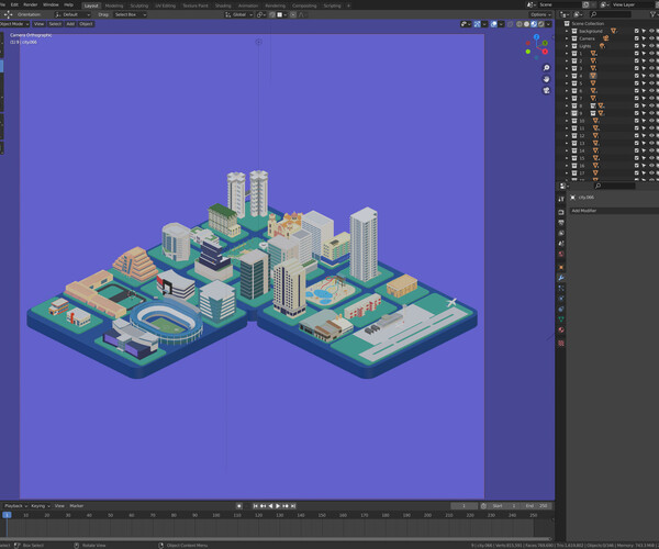 ArtStation - Low-poly isometric city | Game Assets