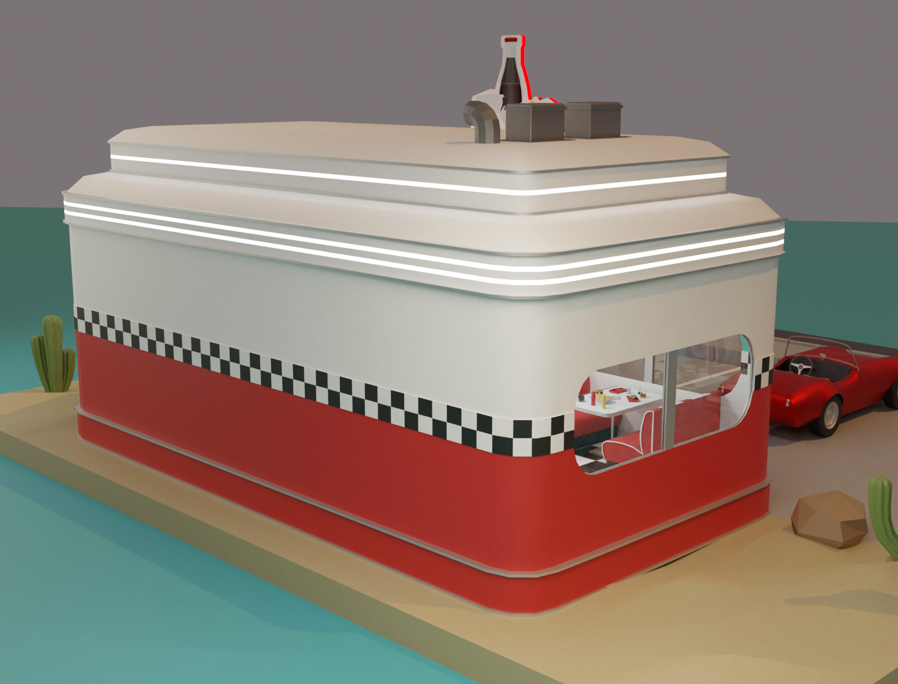 ArtStation - American diner - Full version | Game Assets