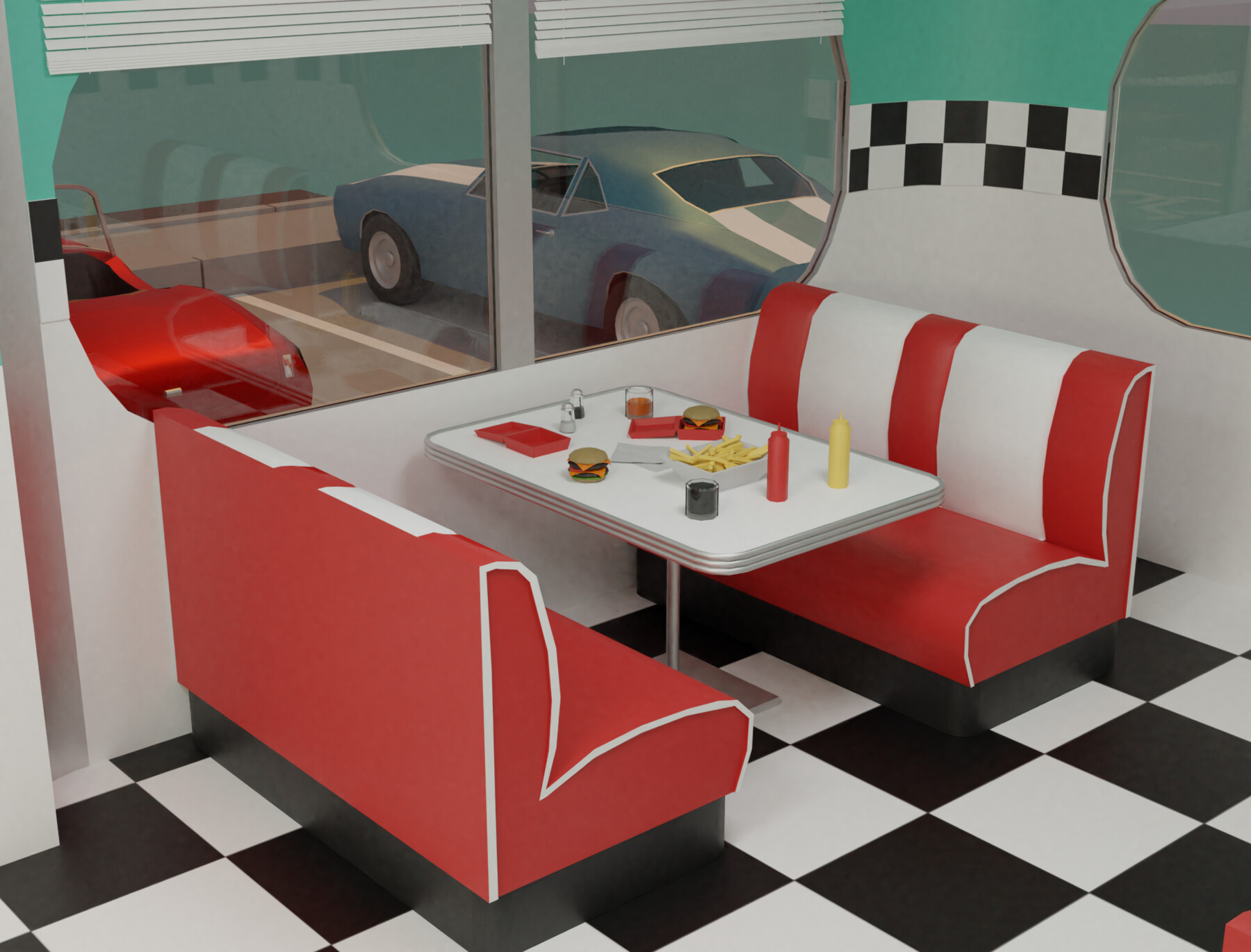 ArtStation - American diner - Full version | Game Assets