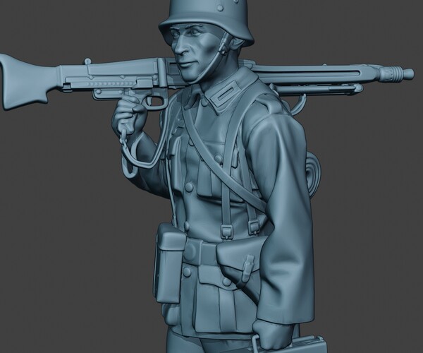 ArtStation - German soldier ww2 MG42 Walk G7 | Resources