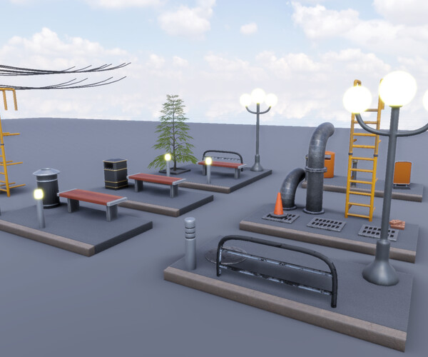 ArtStation - Street Props Vol 1 For Unity Engine | Game Assets