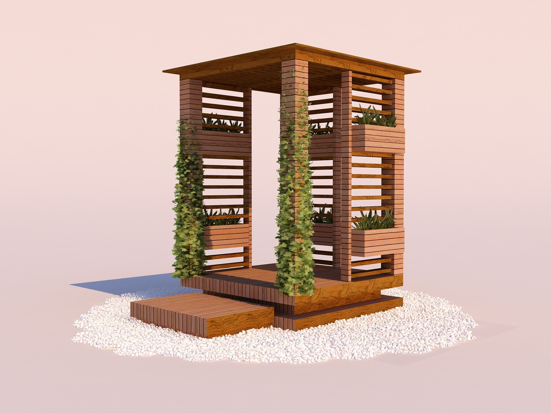 ArtStation - Modern Wooden Pergola - 08 | Resources