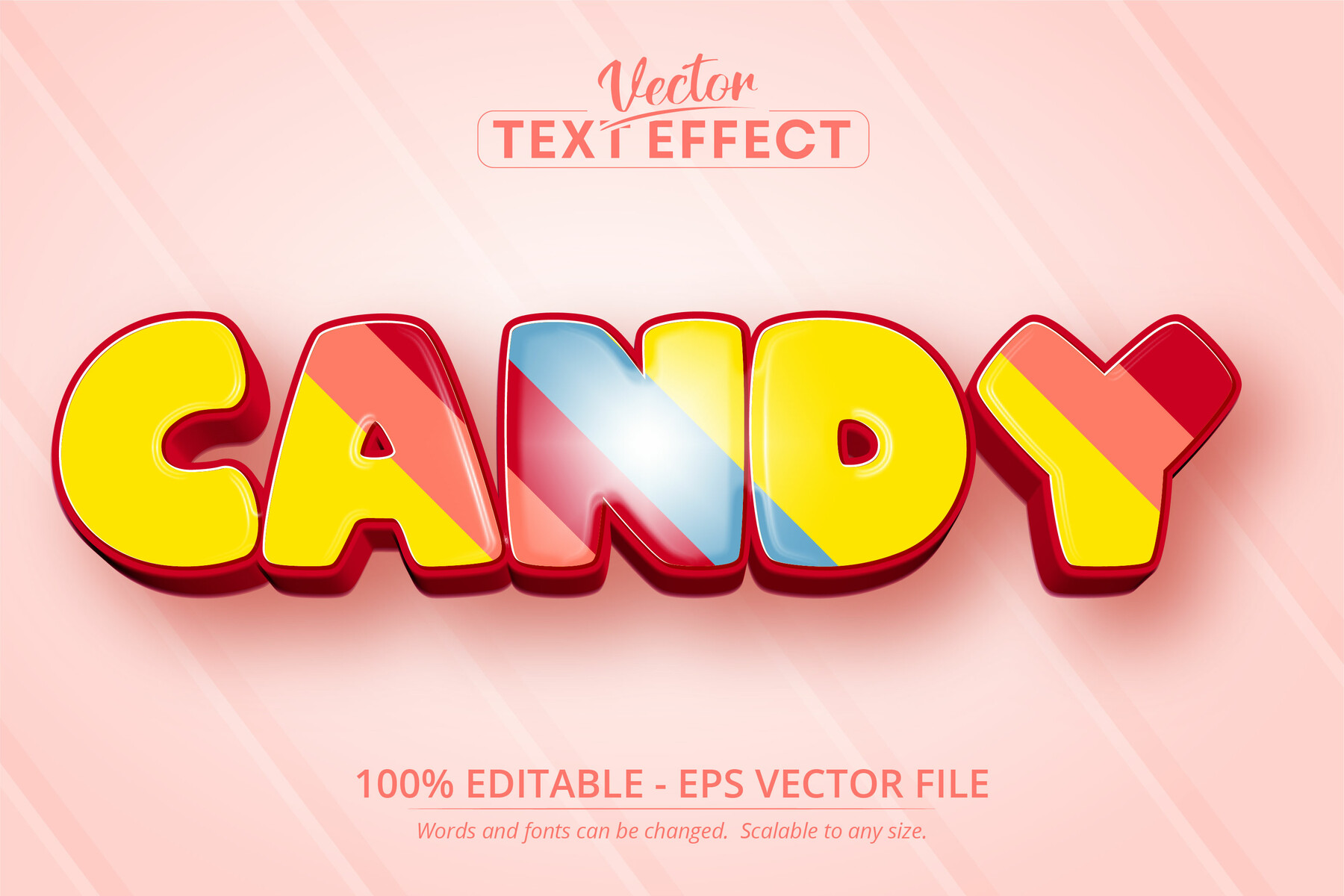 ArtStation - Candy text, cartoon style editable text effect | Artworks