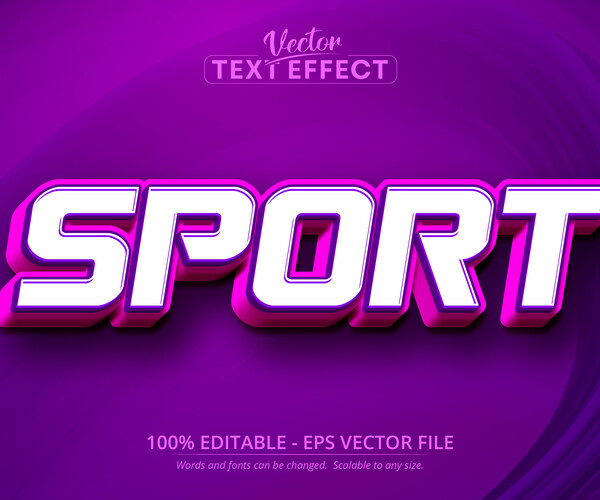 ArtStation - Sport text, cartoon style editable text effect | Artworks
