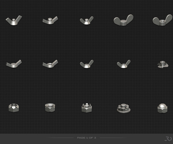 ArtStation - Fastener ZBrush IMM Pack // 300 Screws, Bolts, Nuts & More ...