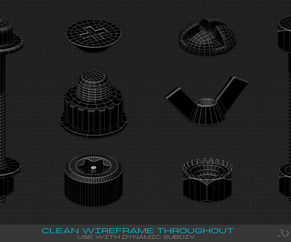 ArtStation - Fastener ZBrush IMM Pack // 300 Screws, Bolts, Nuts & More ...