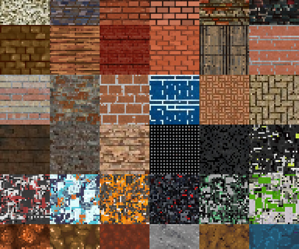 ArtStation - Pixel Art PBR Textures Bundle | Game Assets
