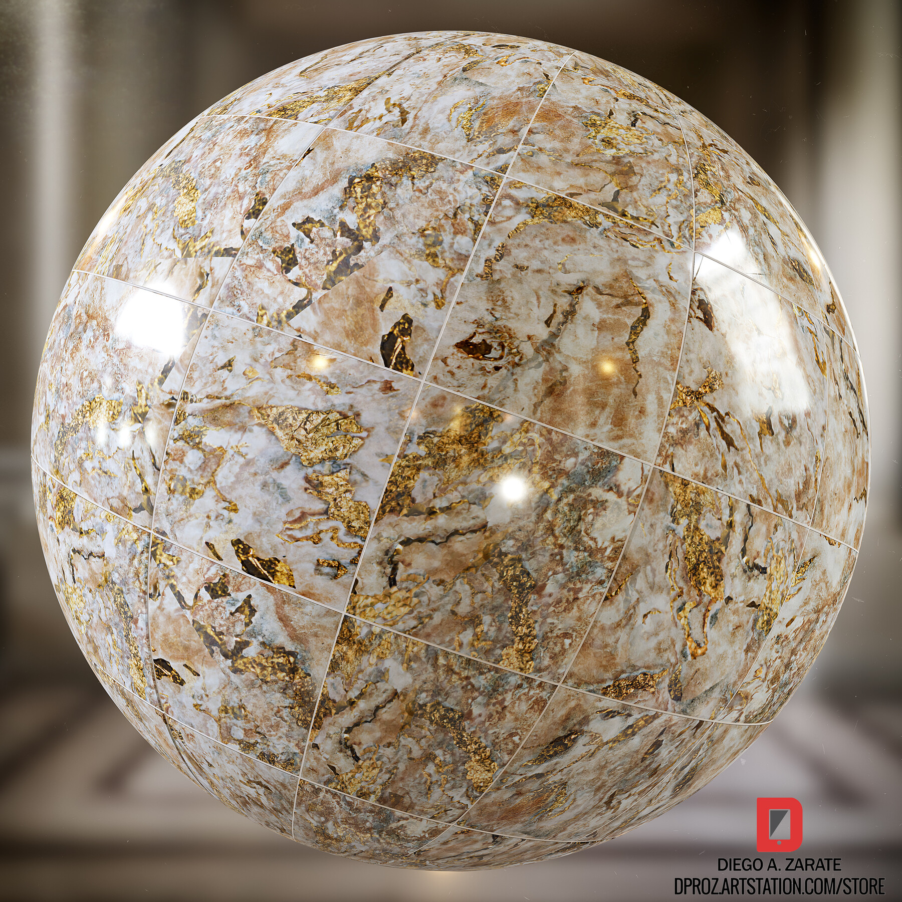 ArtStation - PBR - FLOOR MARBLE TILES - 4K MATERIAL | Game Assets