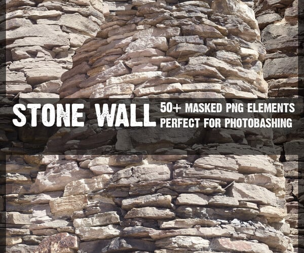 ArtStation - STONE WALL Cut Out PNG pack | Resources
