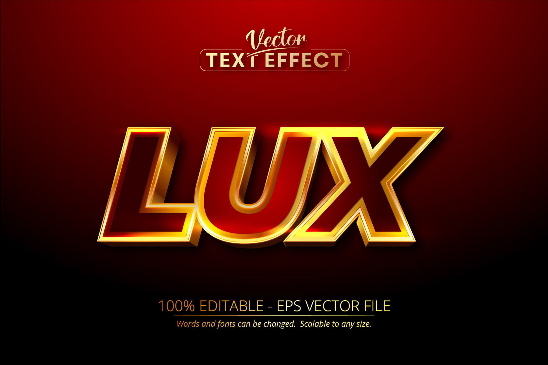 ArtStation - Lux text, shiny gold style editable text effect | Artworks
