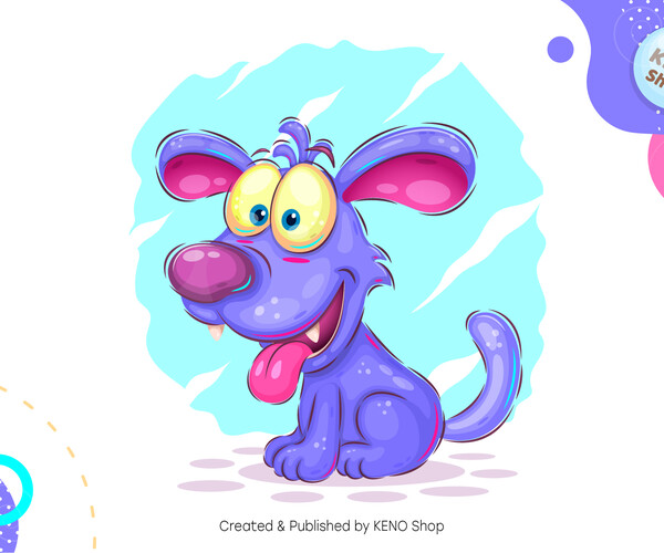 ArtStation - Blue cartoon puppy, dog | Artworks