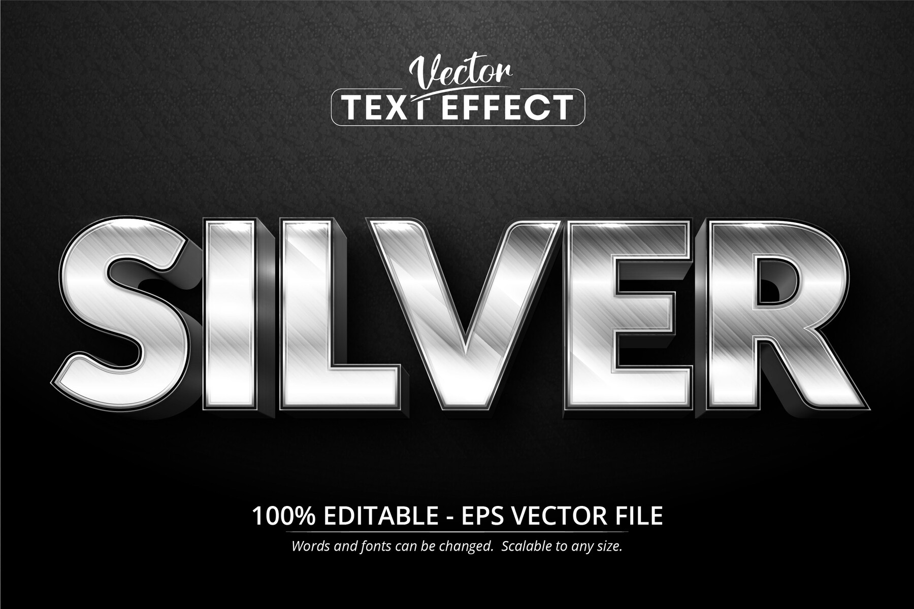 ArtStation - shiny silver style editable text effect | Artworks