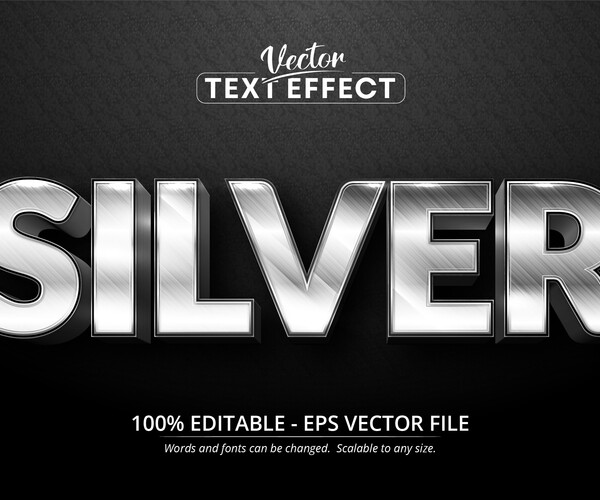 ArtStation - shiny silver style editable text effect | Artworks