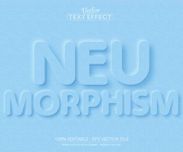 ArtStation - Neumorphism text, new design trend style editable text ...