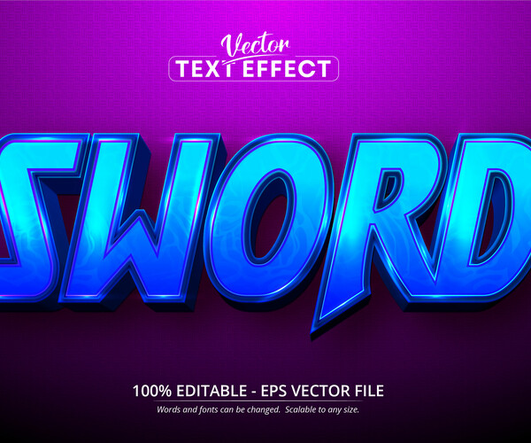 ArtStation - Sword text, cartoon style editable text effect | Artworks