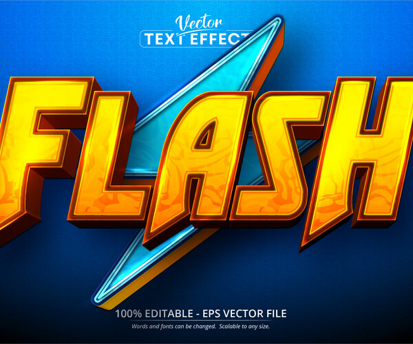ArtStation - Flash text, cartoon style editable text effect | Artworks