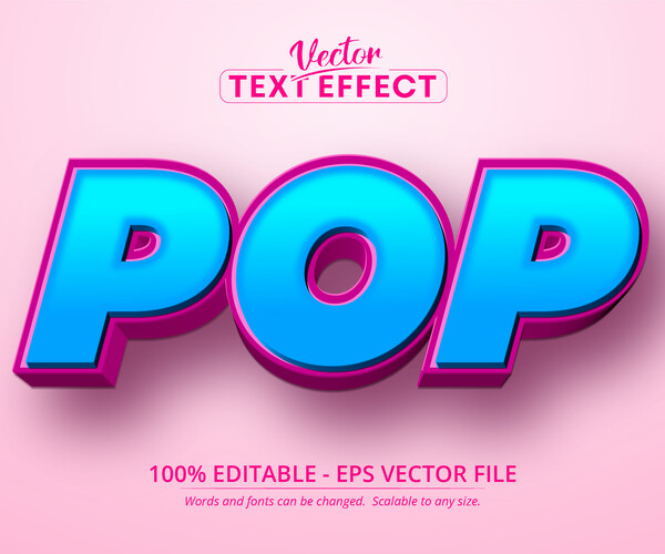 ArtStation - Pop text, cartoon style editable text effect | Artworks