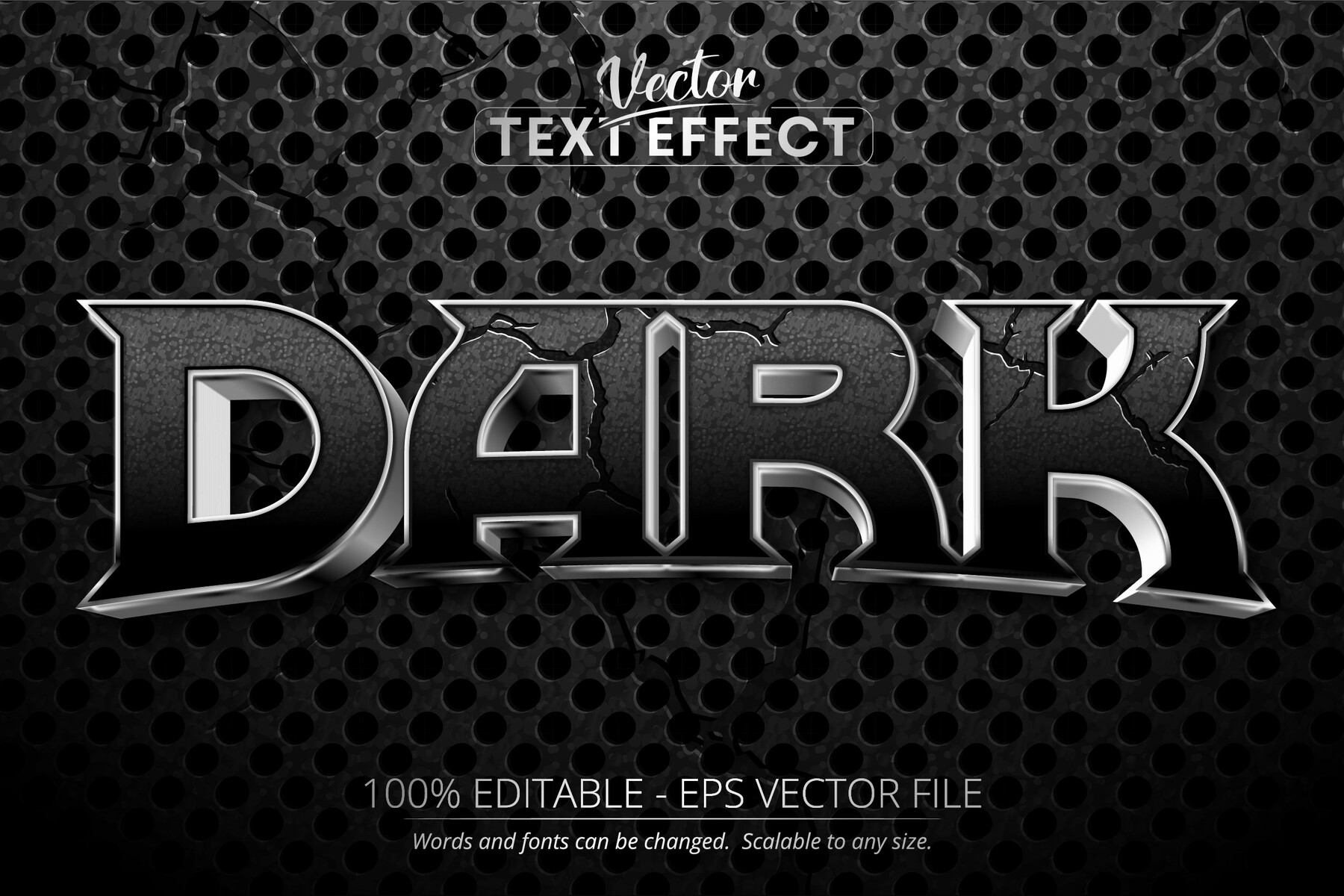 ArtStation - Dark text, shiny silver style editable text effect on ...