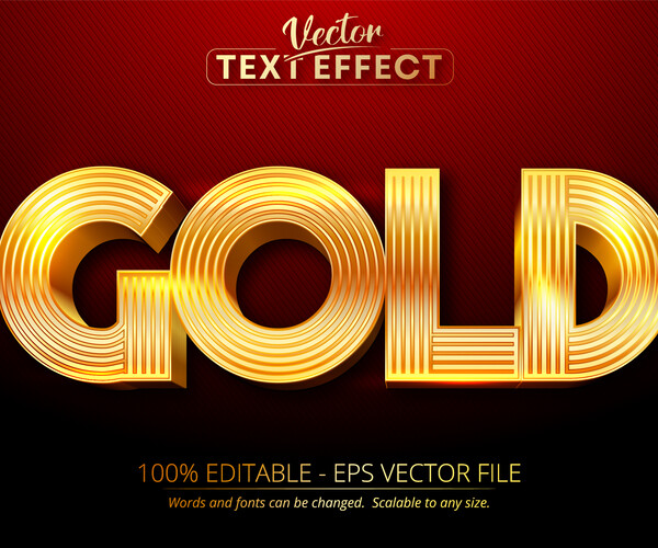 ArtStation - Gold text, shiny gold style editable text effect | Artworks