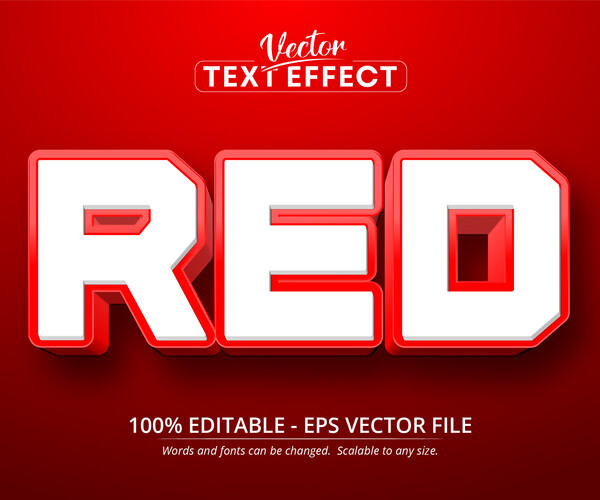 ArtStation - Red text, cartoon style editable text effect | Artworks