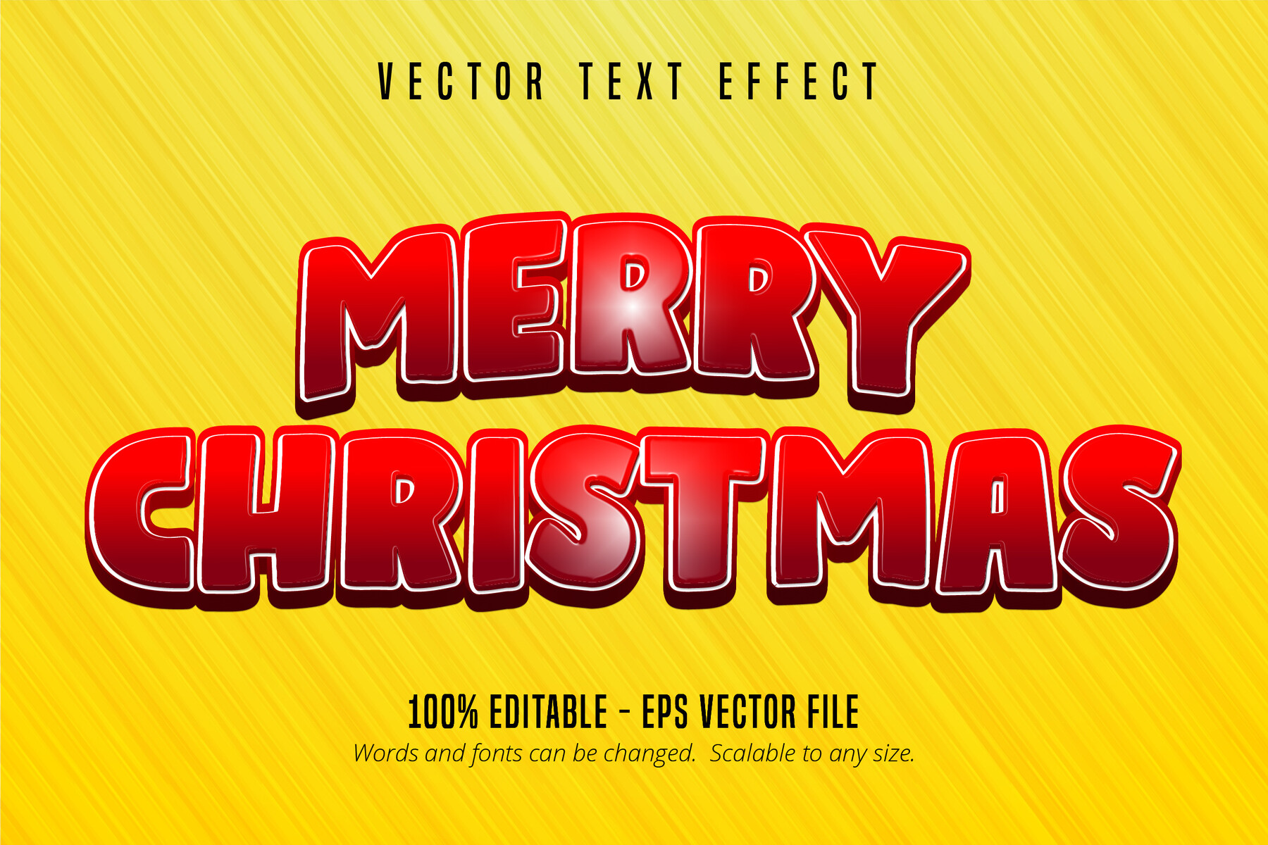 ArtStation - Merry Christmas text, cartoon style editable text effect ...