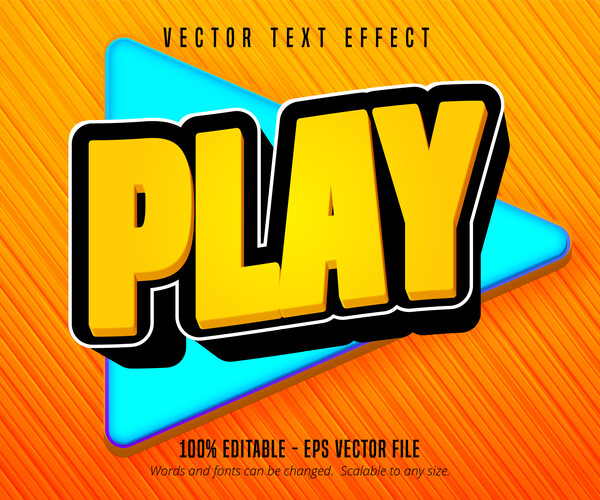 ArtStation - Play text, cartoon game style editable text effect | Artworks