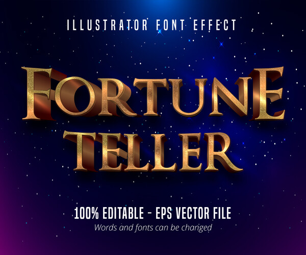 ArtStation - Fortune teller text, golden and silver color style ...