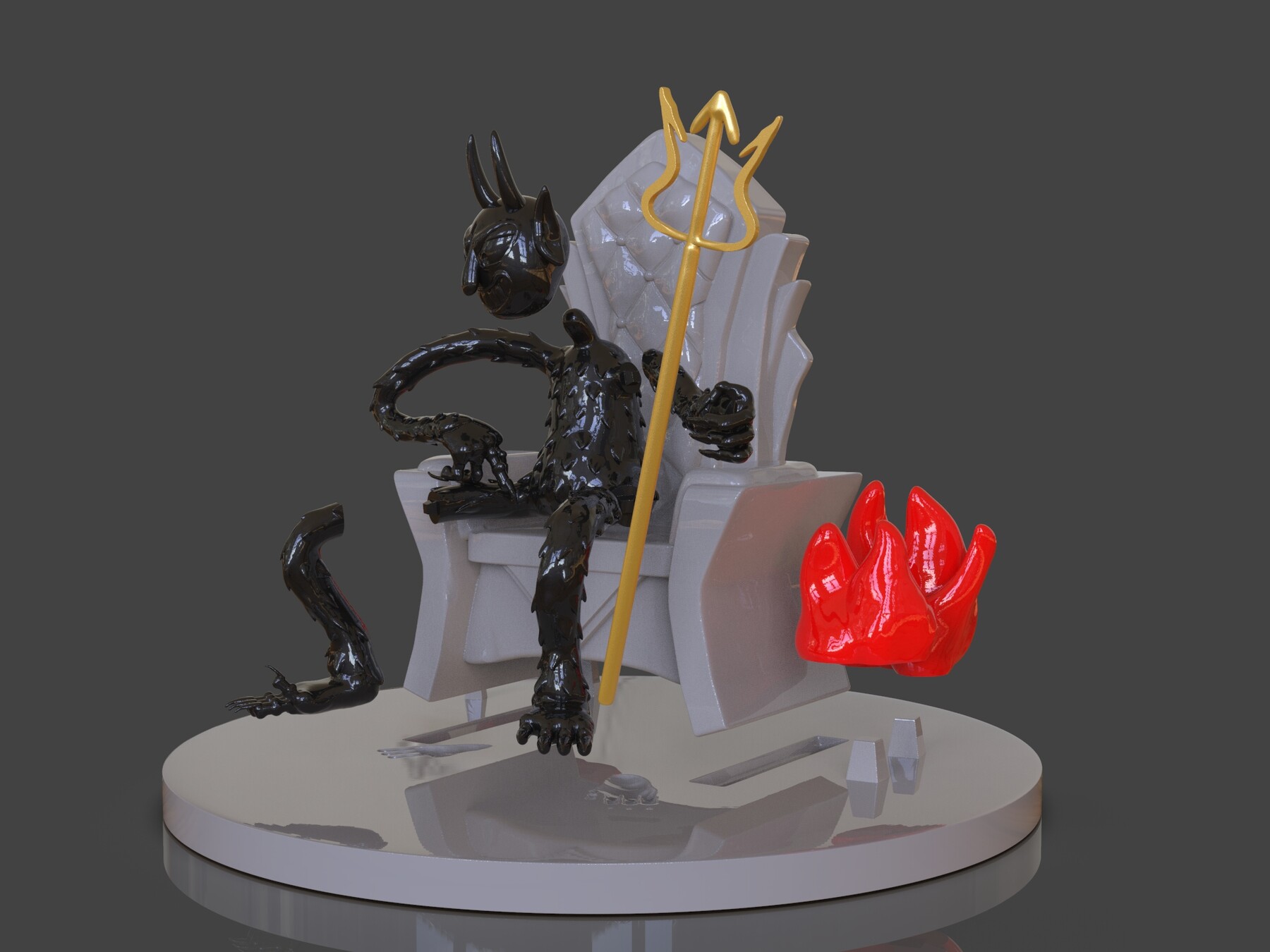 ArtStation - Cuphead The Devil Sculpture | Resources