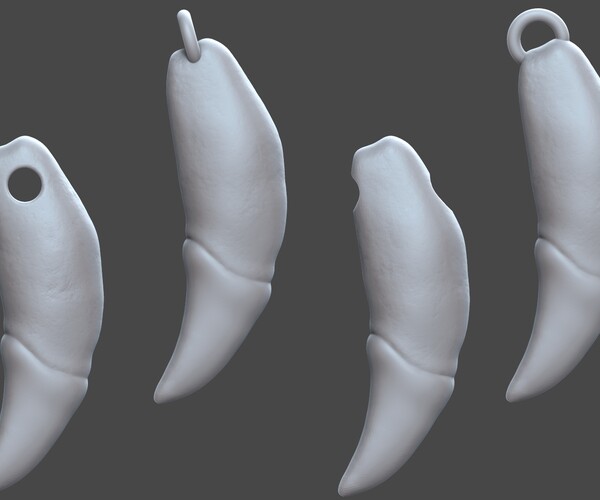 ArtStation - Wolf Fang Pendant - FREE 3D print ready (4 versions ...
