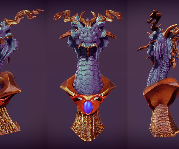 ArtStation - Dragon Bust miniature 3D Print Ready - .OBJ, .STL files ...