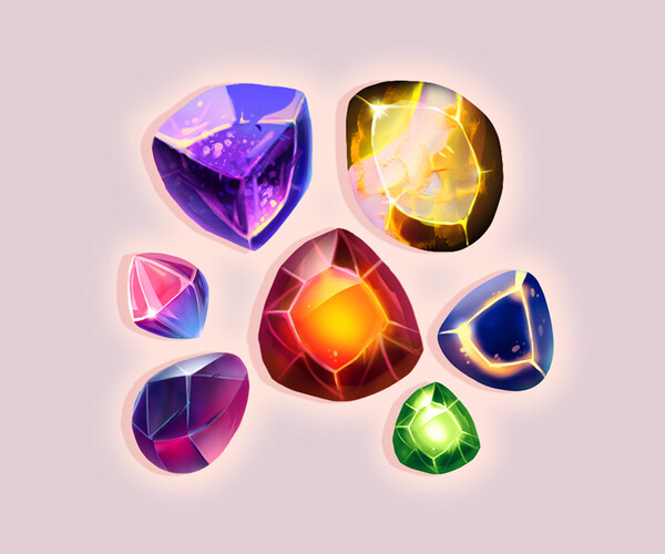 ArtStation - Stones & Gem Icon Pack | Game Assets
