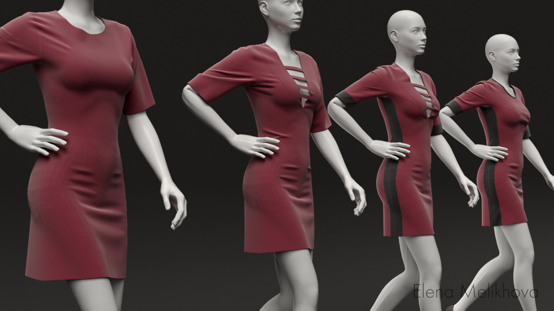 ArtStation - Dress Pack №1 | Female Outfits | Base Dresses | Game Assets