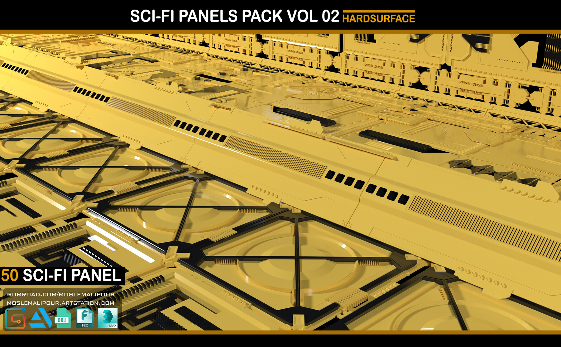 ArtStation - Sci-Fi walls KitBash Pack 50 vol 02 | Resources