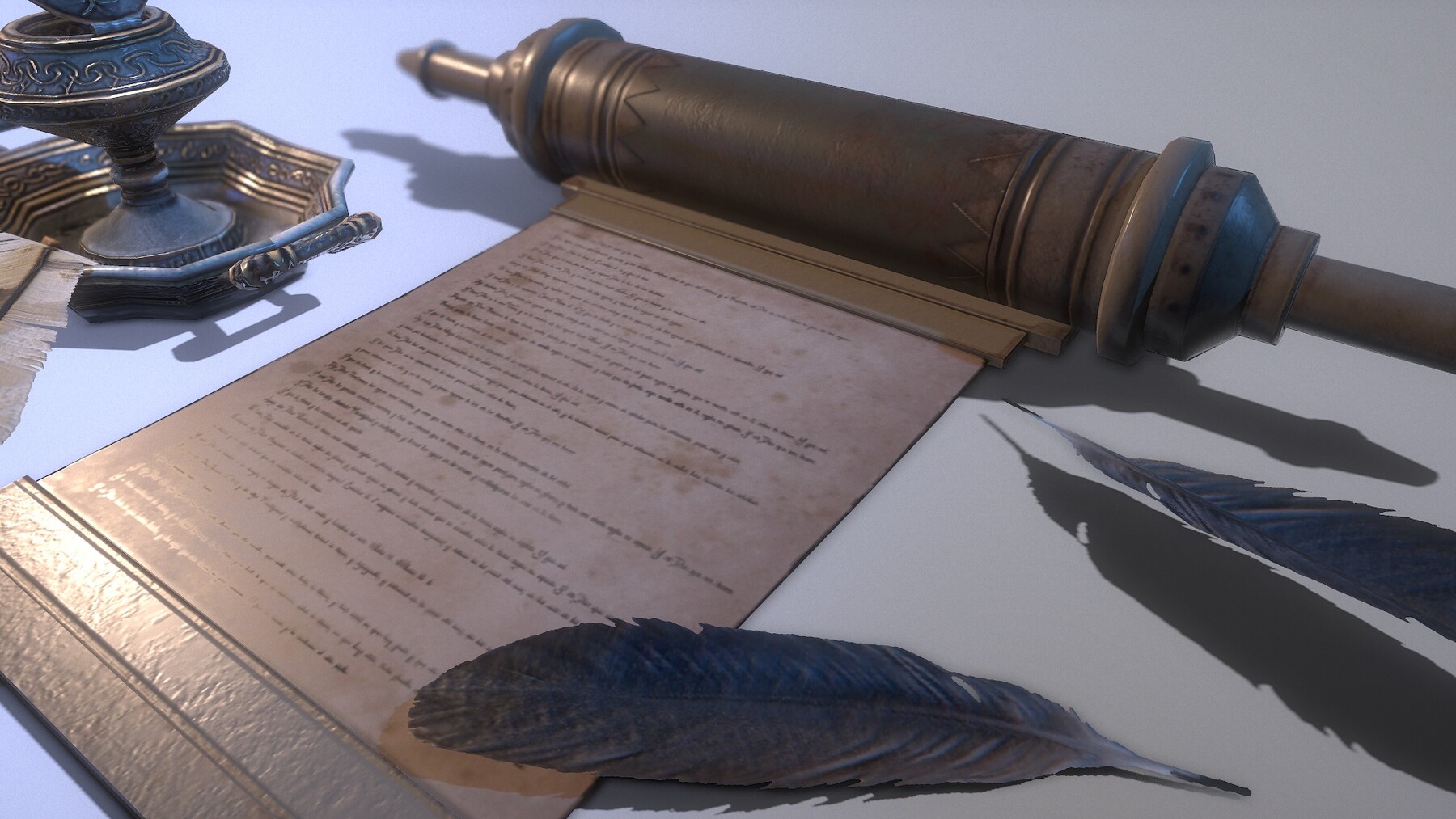 ArtStation - Fountain pen with inkwell | Game Assets