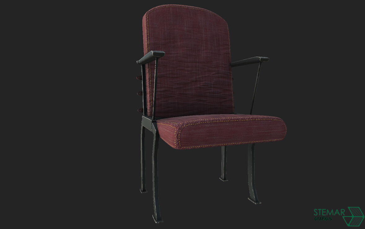 ArtStation - Theatre Chair 3D Asset HD Textures | Game Assets