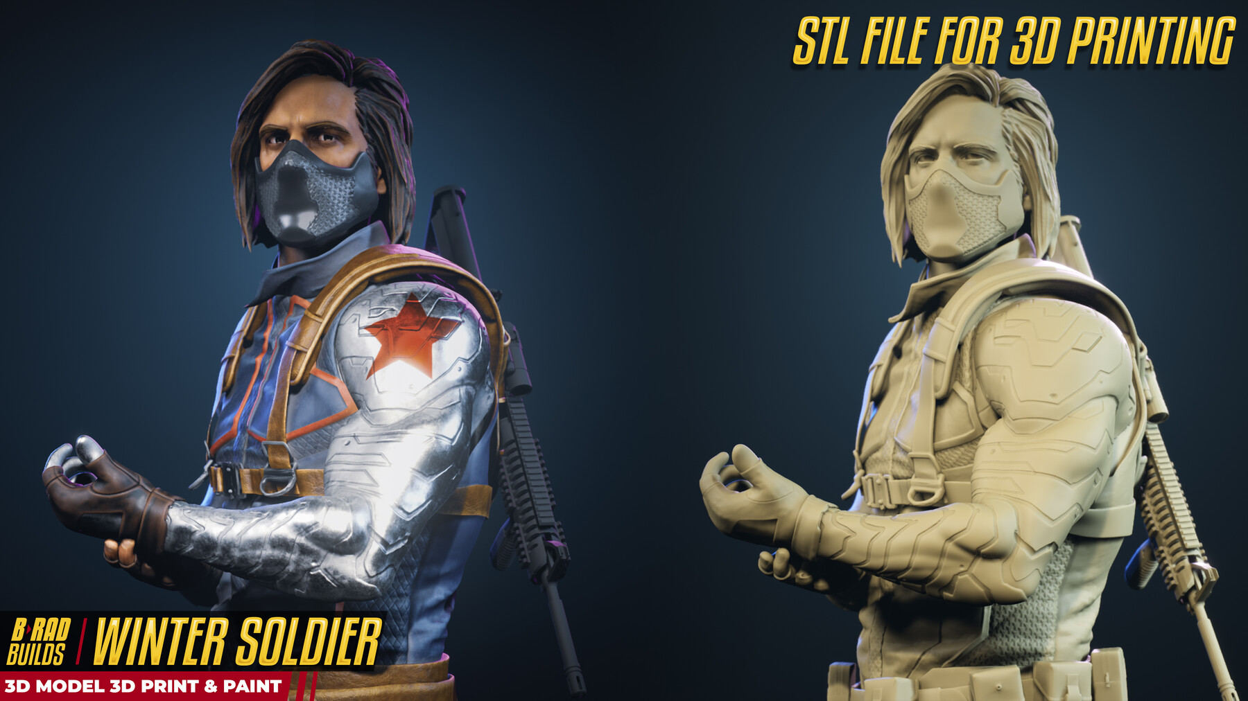 ArtStation - 3D Printable WINTER SOLDIER STL Model | Resources