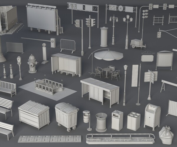 ArtStation - Street Collection 1 - 60 pieces | Game Assets