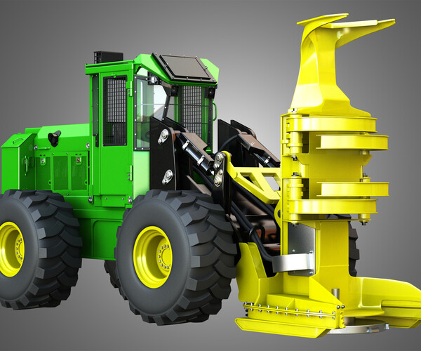 ArtStation - Wheeled Feller Buncher 3D model | Resources